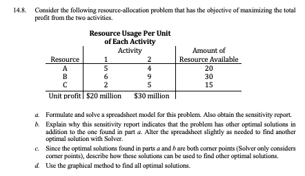 14.8. Consider the following resource-allocation | Chegg.com