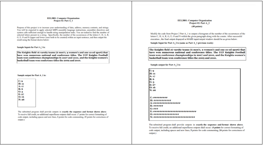 Solved EEL3801: Computer Organization Project 2: Part 1 | Chegg.com