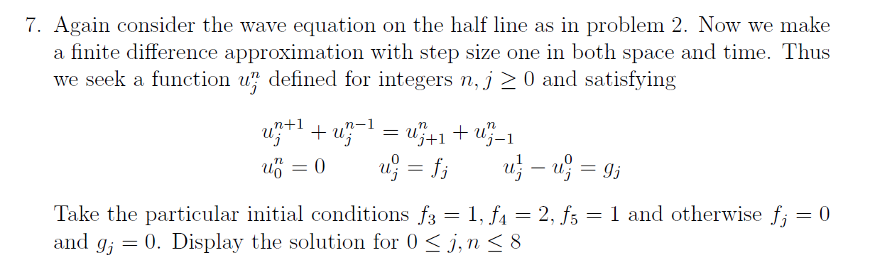 Solved 7. Again consider the wave equation on the half line | Chegg.com
