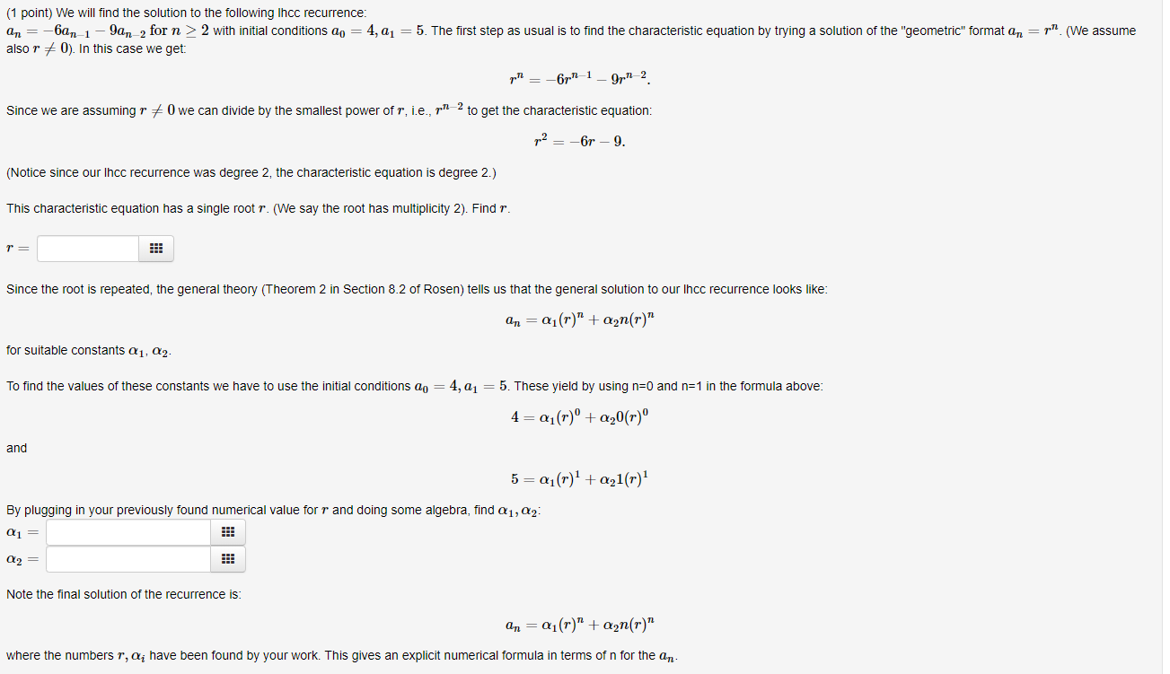 Solved (1 point) We will find the solution to the following | Chegg.com
