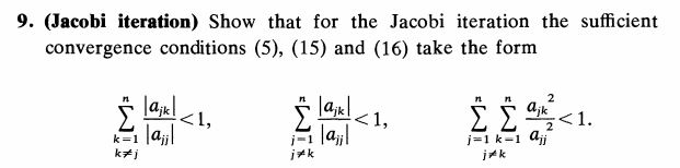 9 Jacobi Iteration Show That For The Jacobi