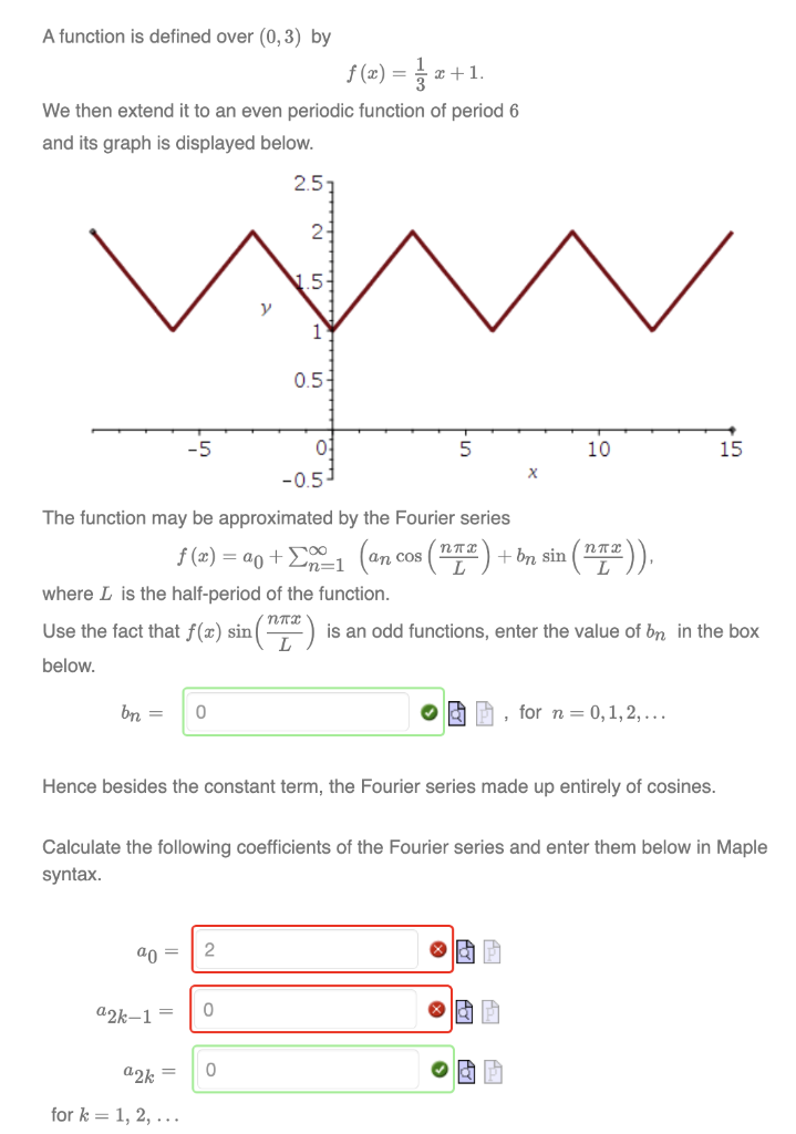 Solved A function is defined over (0,3) by f(x)=31x+1 We | Chegg.com