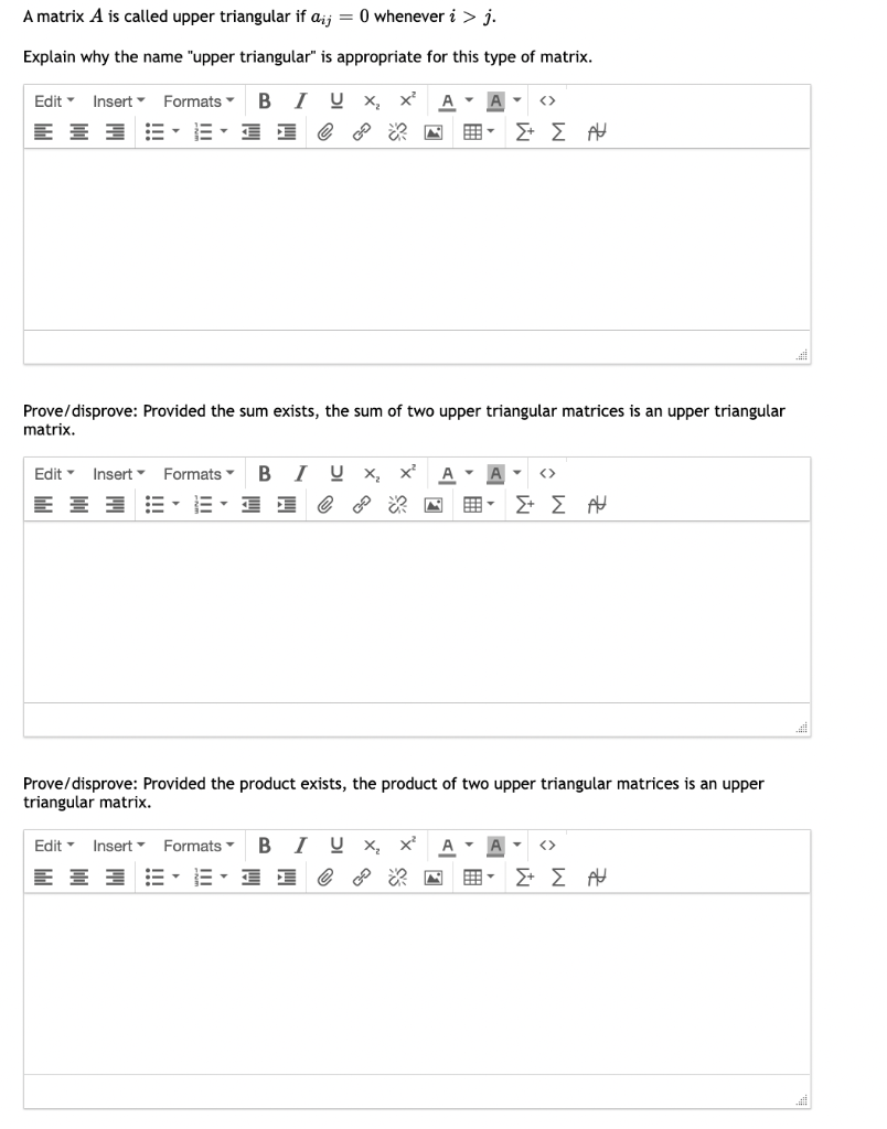 Solved A matrix A is called upper triangular if aij = 0 | Chegg.com