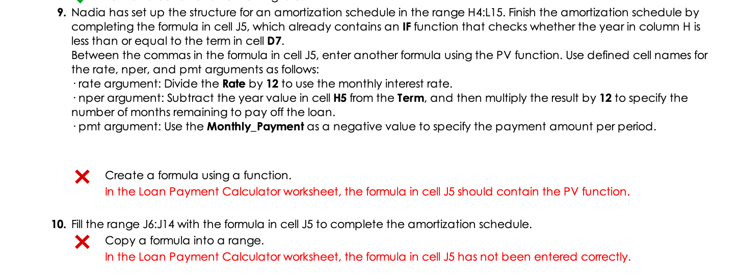 Solved "Nadia has set up the structure for an amortization | Chegg.com