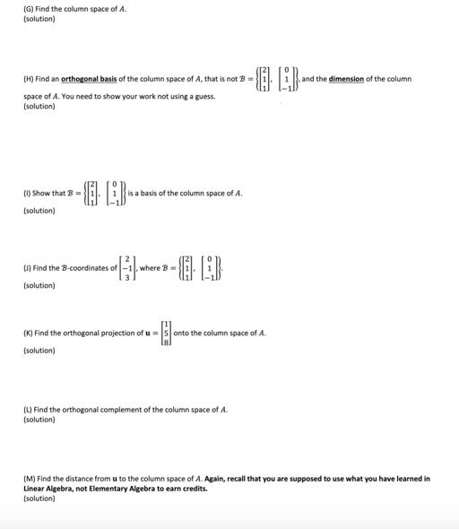 Solved This is Linear Algebra. Please help me with the first | Chegg.com