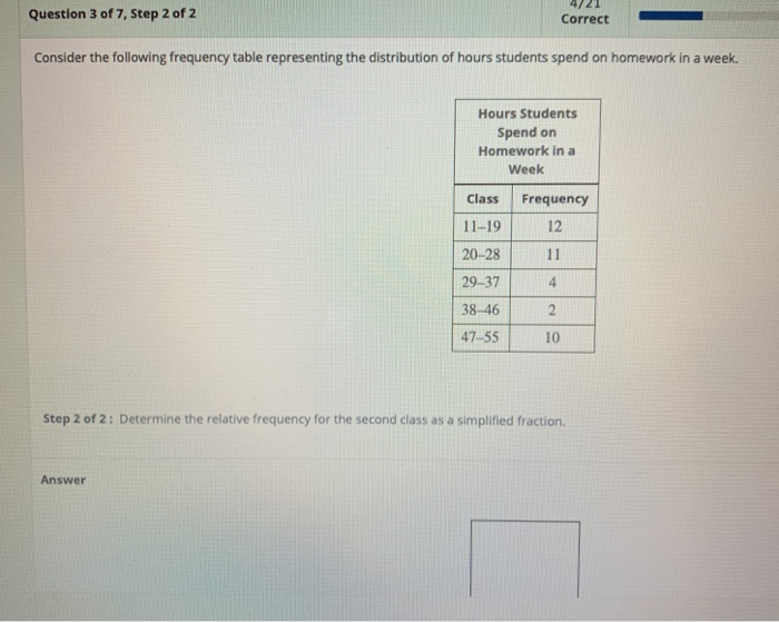 Solved Question 3 of 7, Step 2 of 2 Correct Consider the | Chegg.com