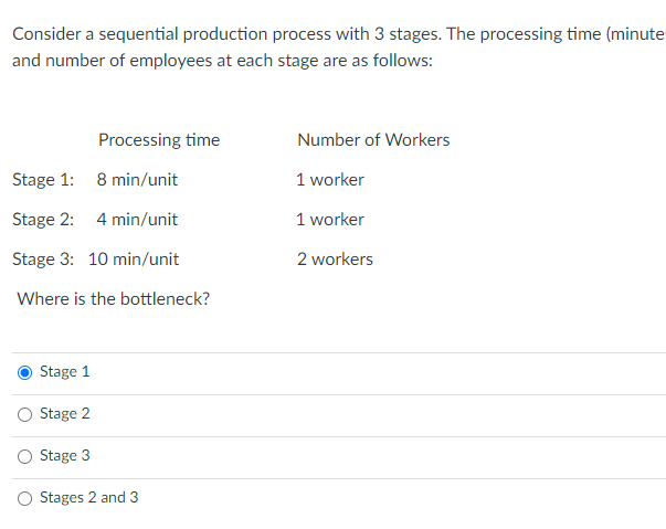 Consider a sequential production process with 3 | Chegg.com
