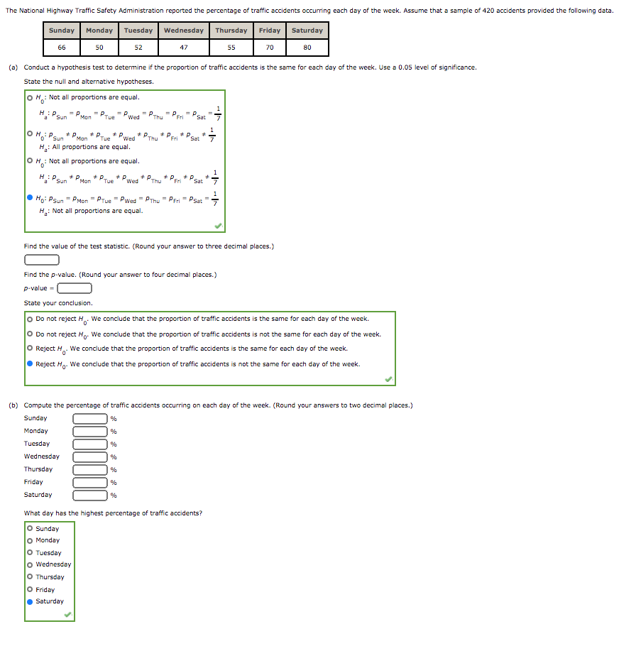 Solved The National Highway Traffic Safety Administration | Chegg.com