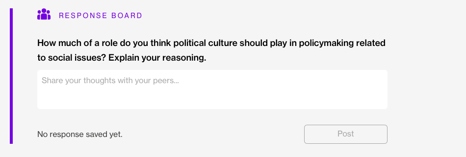 RESPONSE BOARD How much of a role do you think | Chegg.com