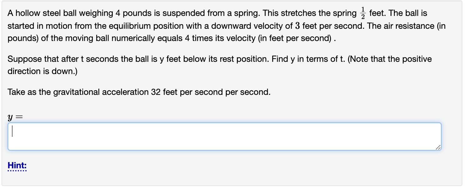 Solved A hollow steel ball weighing 4 pounds is suspended | Chegg.com