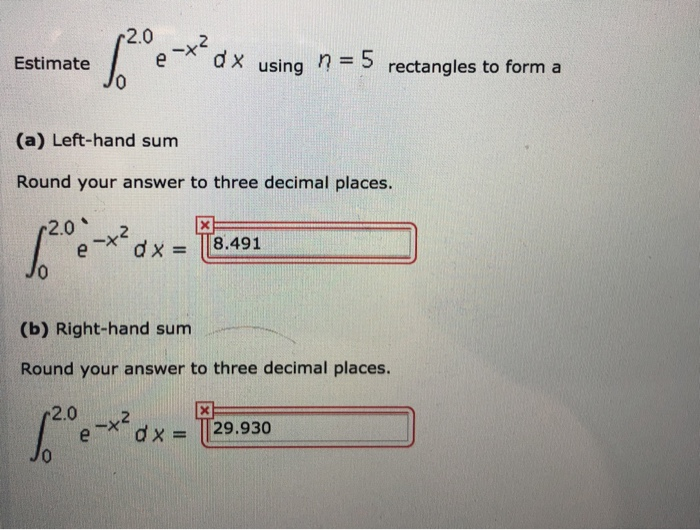 Solved 2.02 Estimate ox using n=5 rectangles to form a (a) | Chegg.com
