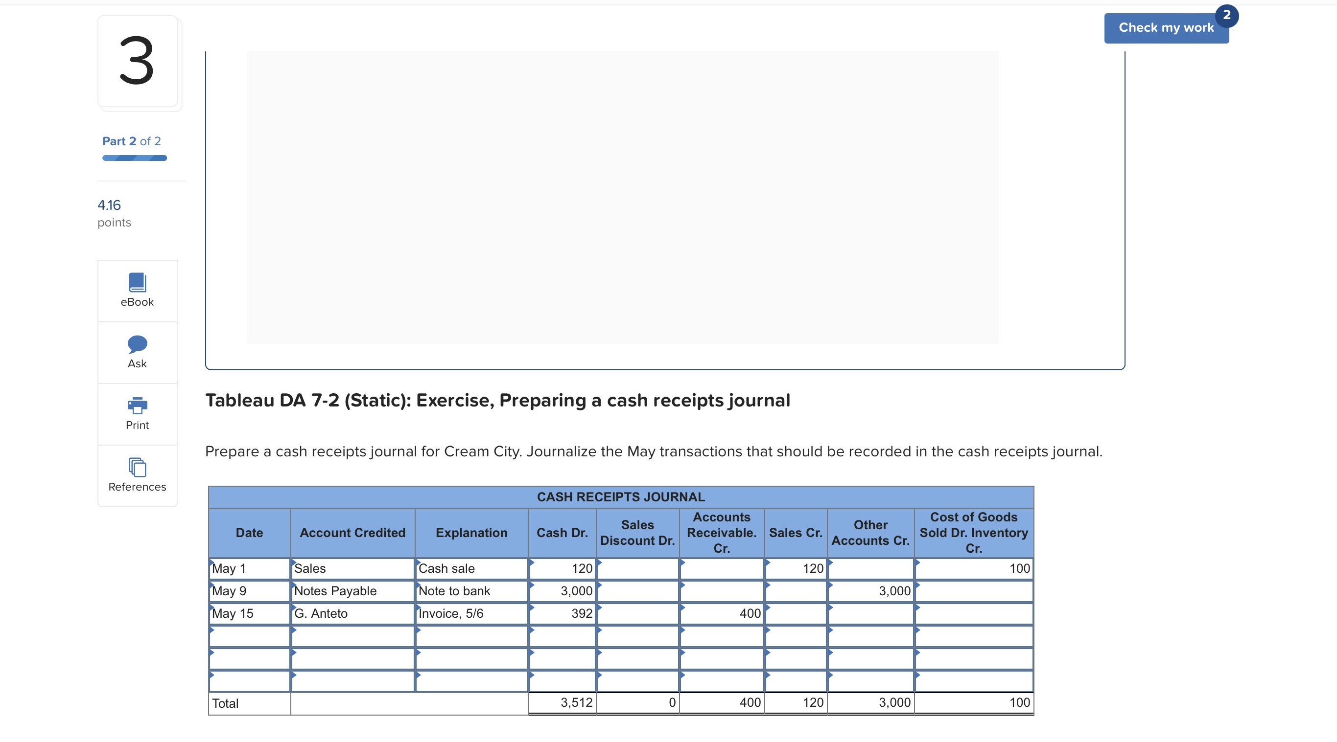 Solved Ch 7: HW Saved Help Save \& Exit Submit 2 Part 1 of 2 | Chegg.com