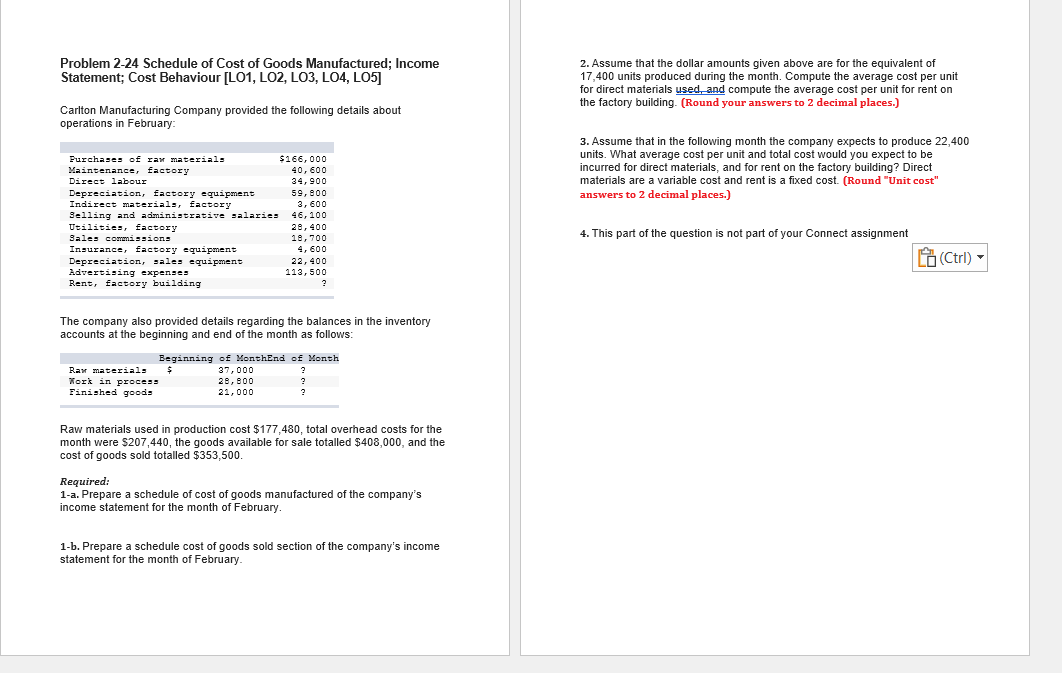 Solved Problem 2-24 Schedule of Cost of Goods Manufactured; | Chegg.com Solved Problem 2-24 Schedule of Cost of Goods Manufactured; | Chegg.com