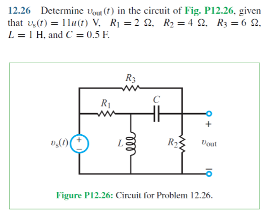Solved 12.26 Determine vout(t) in the circuit of Fig. | Chegg.com