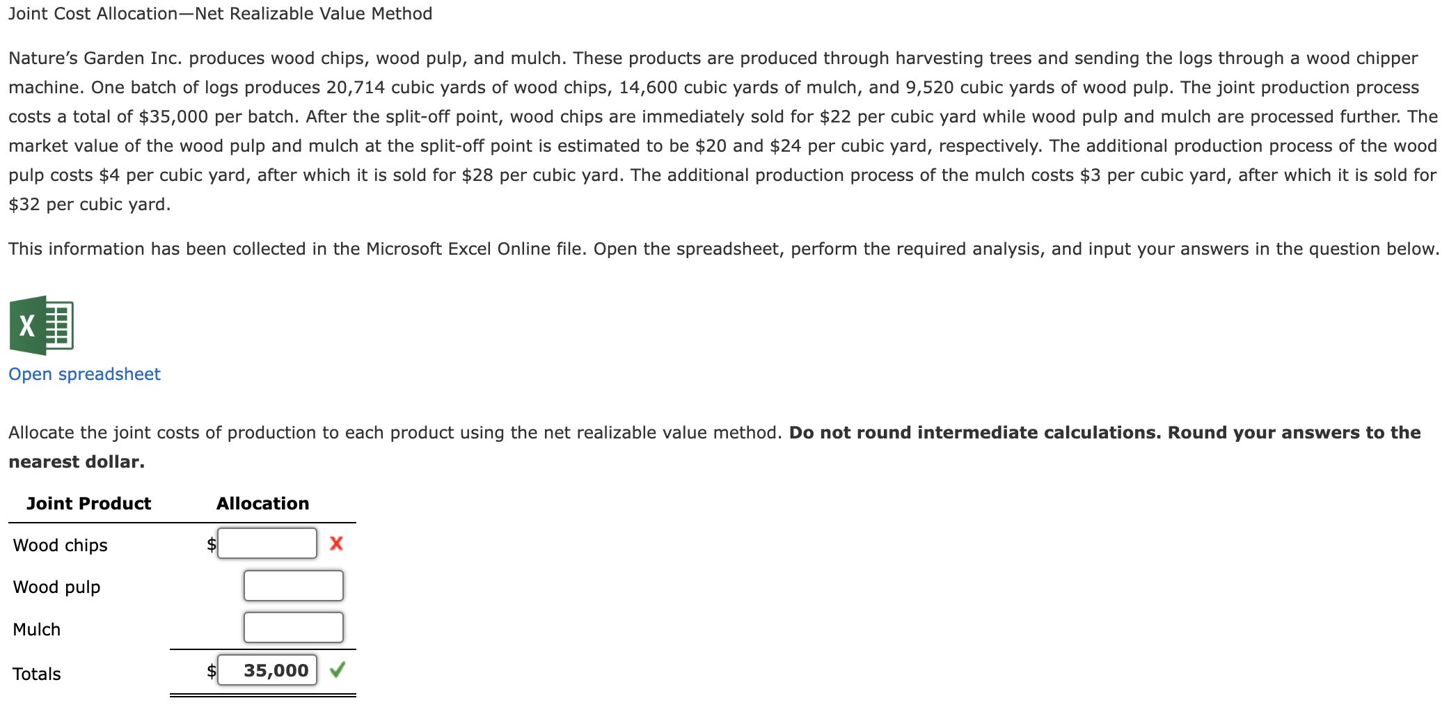 Solved Joint Cost Allocation-Net Realizable Value Method | Chegg.com