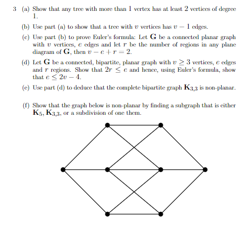 Solved (a) Show that any tree with more than 1 vertex has at | Chegg.com