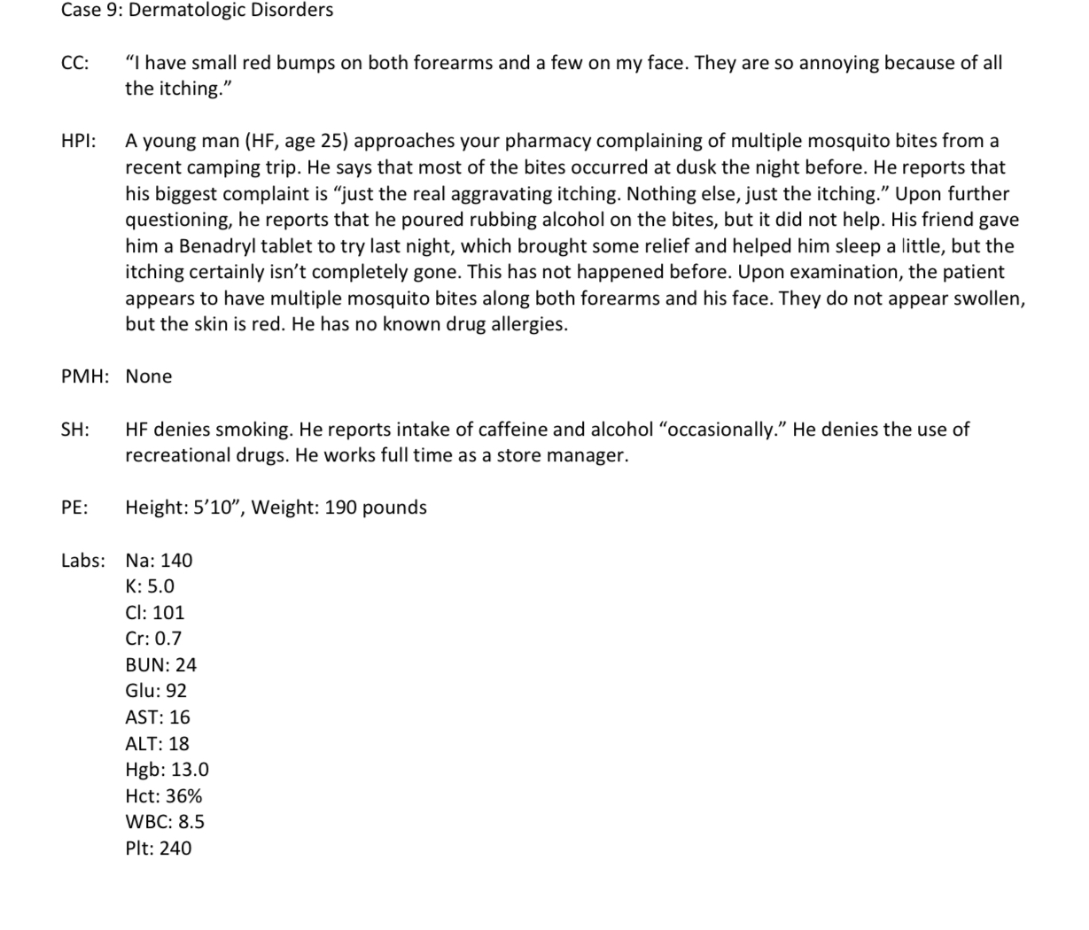 Solved help needed.Case 9:1. Which of the following disease | Chegg.com