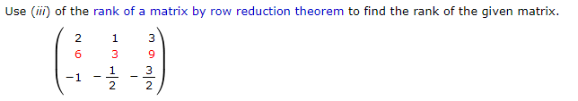 Solved Use (iii of the rank of a matrix by row reduction | Chegg.com