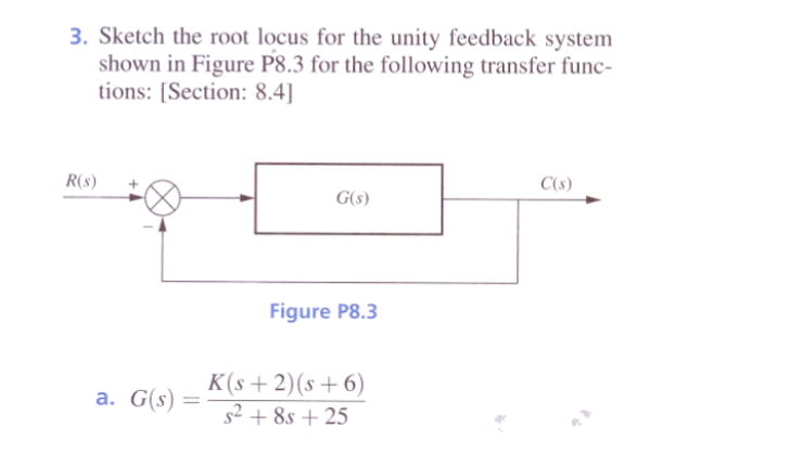Solved 3. Sketch the root locus for the unity feedback | Chegg.com
