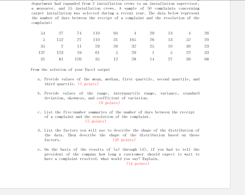 Exce1 Solution: (40 Points) Solve the problem using | Chegg.com