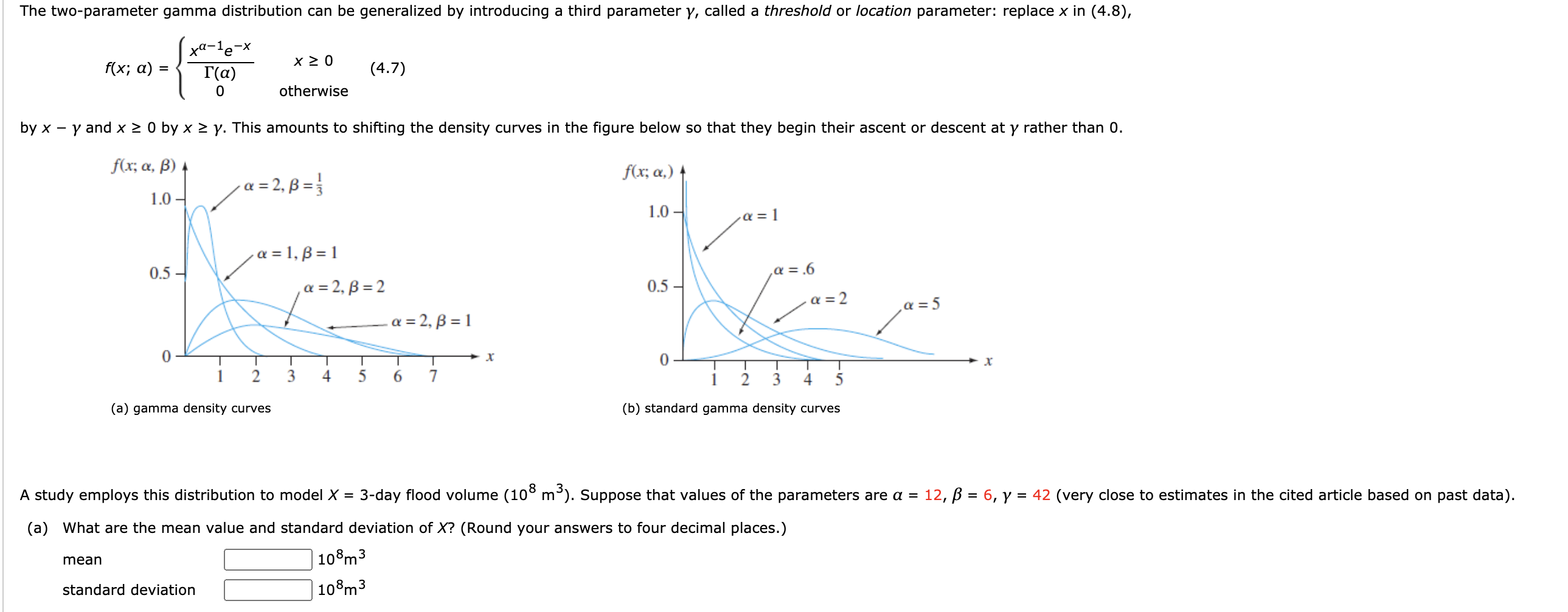 Solved The two-parameter gamma distribution can be | Chegg.com