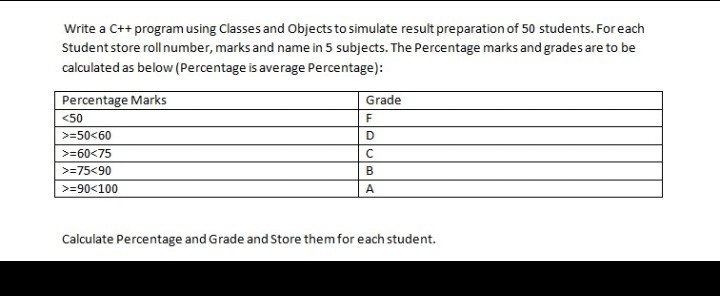 Solved Write a C++program using Classes and Objects to | Chegg.com