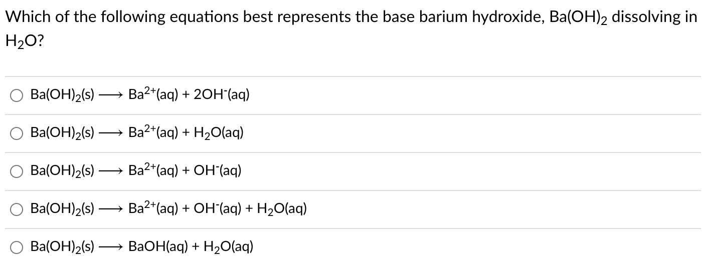 Solved Which of the following equations best represents the | Chegg.com