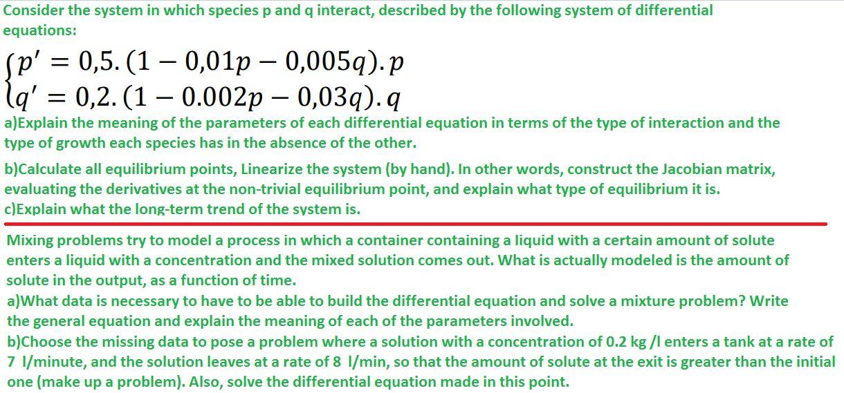 Consider the system in which species p and q | Chegg.com