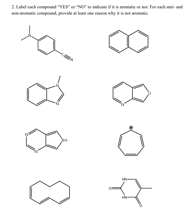 Solved Label each compound "YES" or "NO" ﻿to indicate if it | Chegg.com