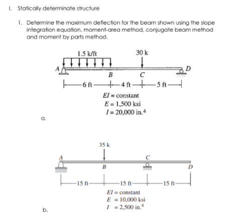 Solved 1. Statically determinate structure 1. Determine the | Chegg.com