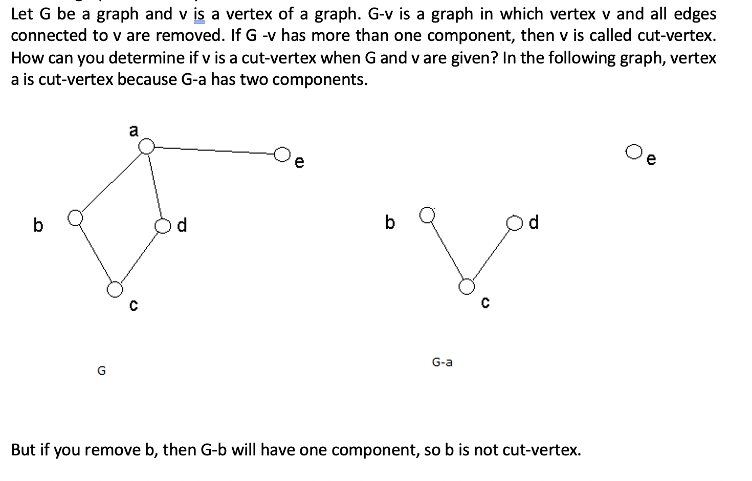 Solved Let G be a graph and v is a vertex of a graph. G−v is | Chegg.com