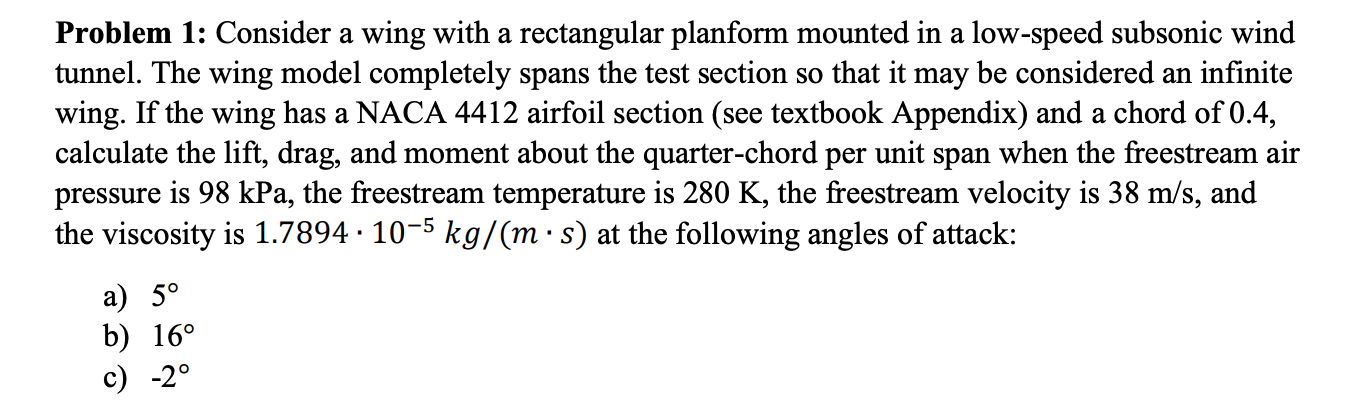 Solved Problem 1: Consider a wing with a rectangular | Chegg.com