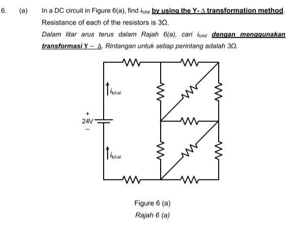 Solved In a DC circuit in Figure 6(a), find hotal by using | Chegg.com