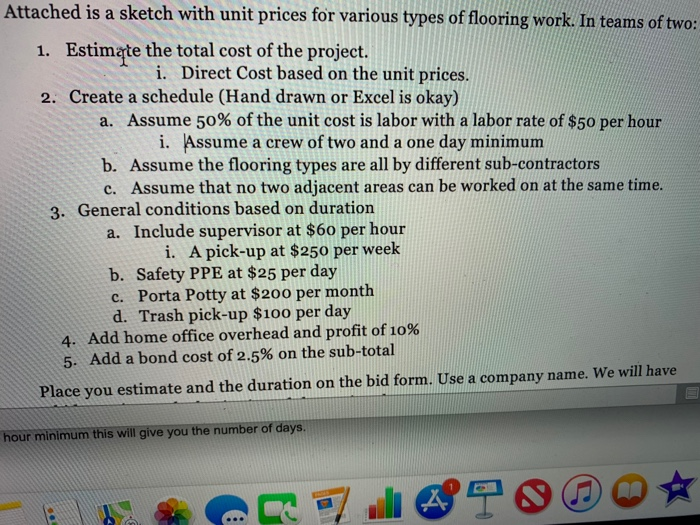 Solved Attached is a sketch with unit prices for various | Chegg.com