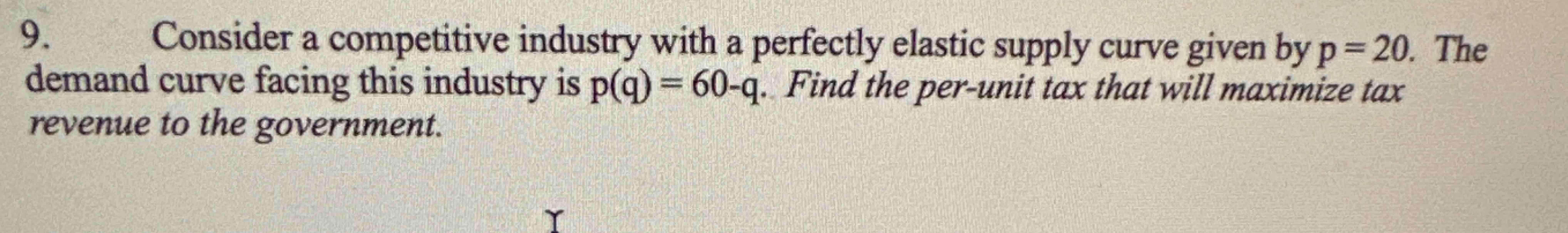 Solved Consider a competitive industry with a perfectly | Chegg.com