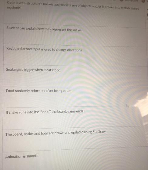 Solved I need Java programming Code "Snake game with | Chegg.com