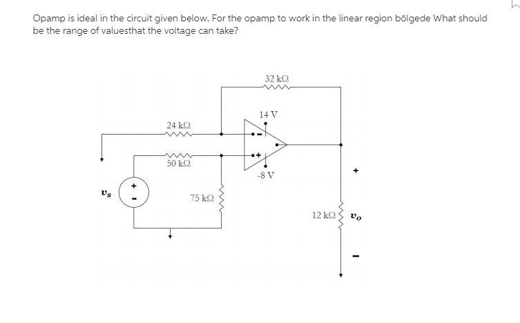 Solved Opamp is ideal in the circuit given below. For the | Chegg.com