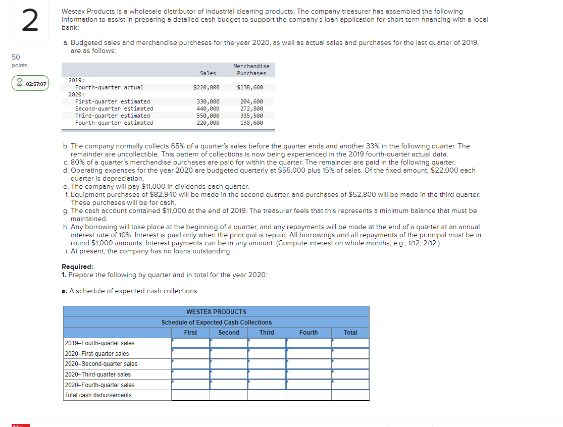 Solved Westex Products is a wholesale distributor of | Chegg.com