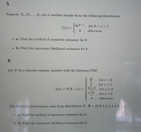 Solved Suppose X1, X2, Xn are a random sample from the | Chegg.com