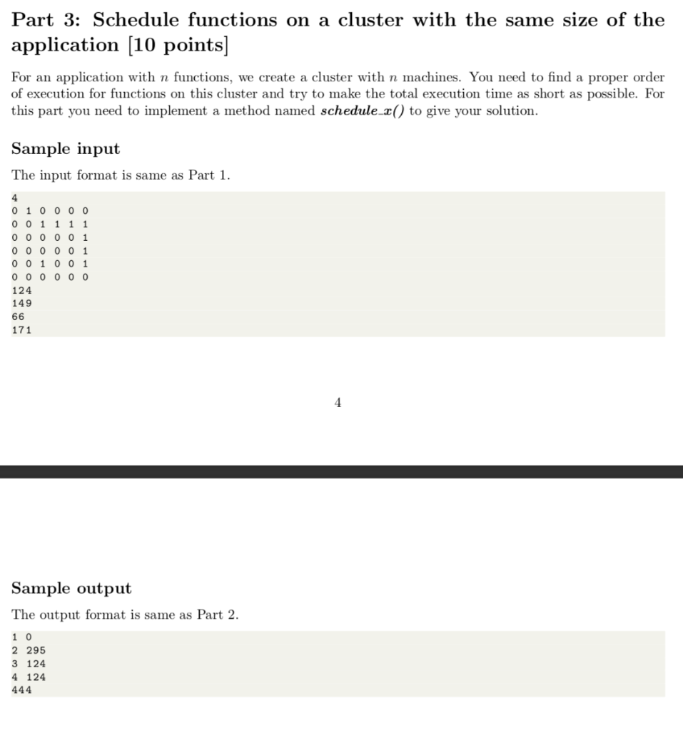 Part 3: Schedule functions on a cluster with the same | Chegg.com