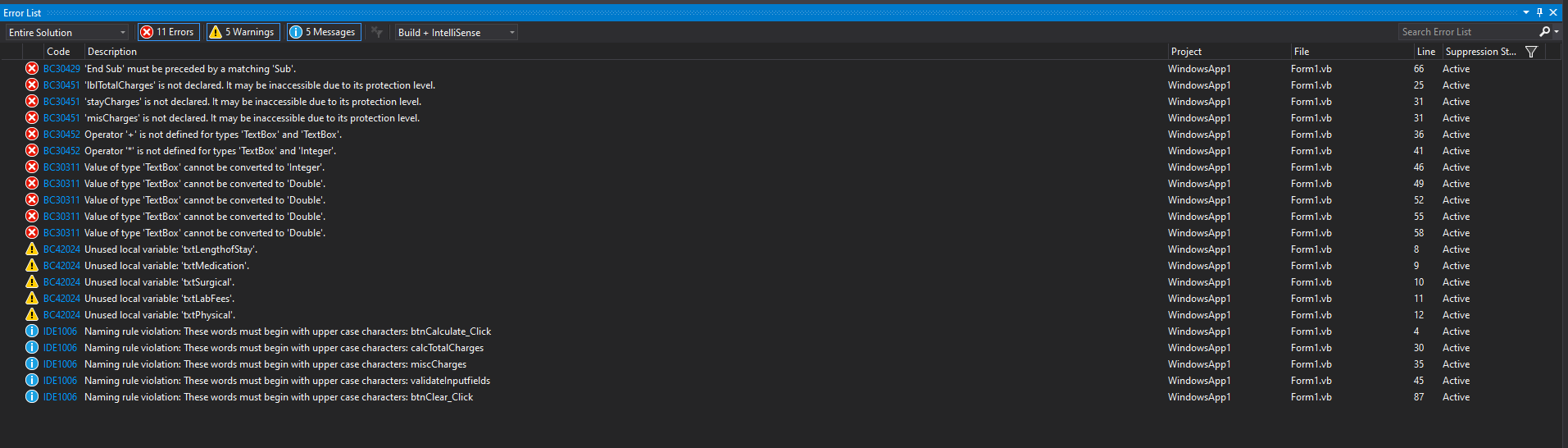 Solved I Am Having Trouble With My Visual Basic Homework I 