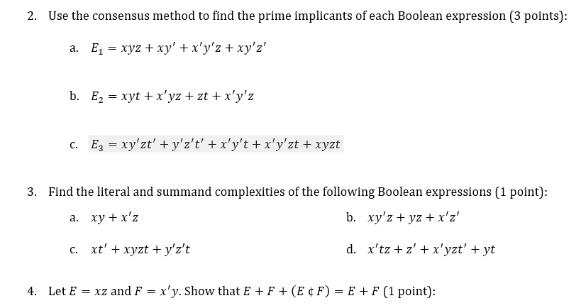 Solved 2. Use the consensus method to find the prime | Chegg.com