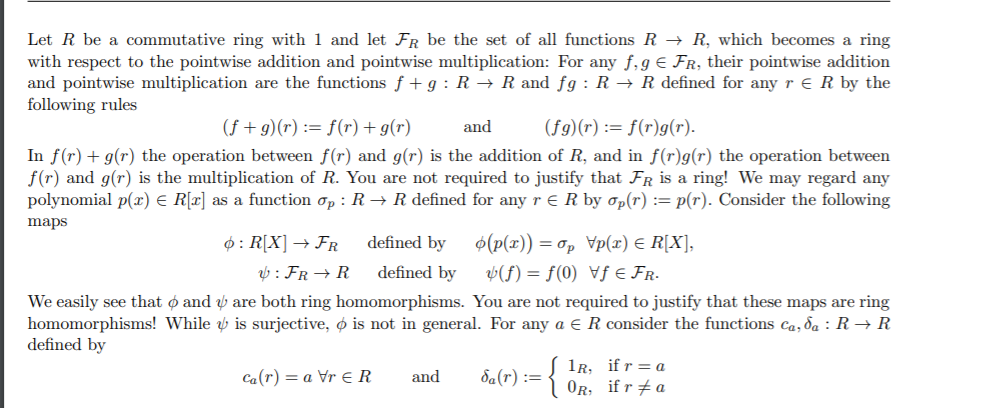 Solved Let R be a commutative ring with 1 and let FR be the | Chegg.com