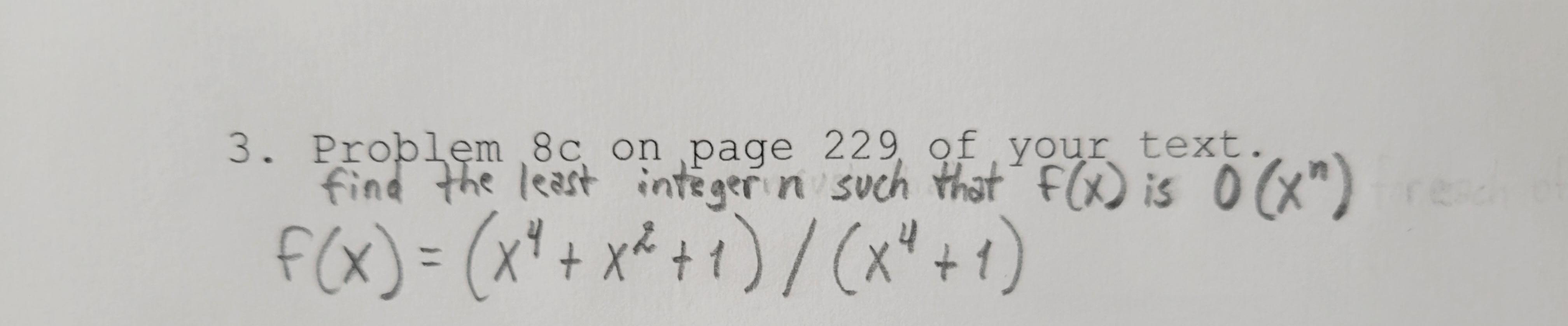 Solved 3. Proplem 8c on page 229 of your text. find the | Chegg.com