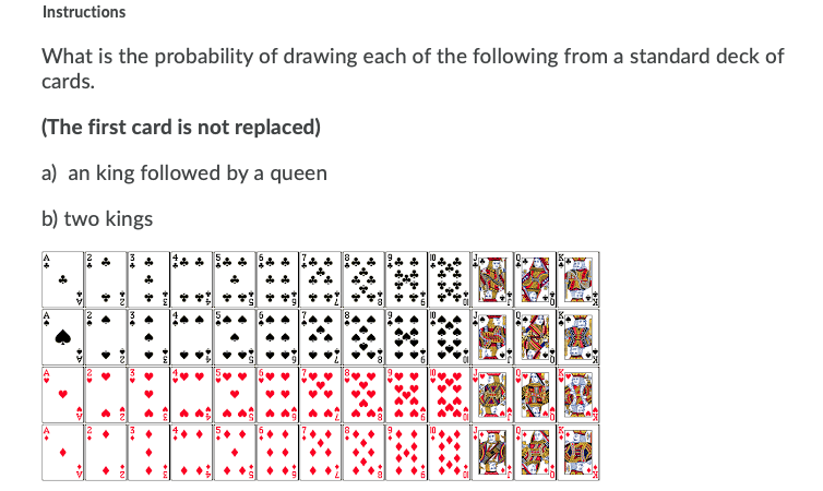 Solved Instructions What is the probability of drawing each | Chegg.com