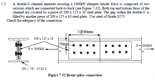 7.2. A double-C-channel member resisting a 1000€:N | Chegg.com