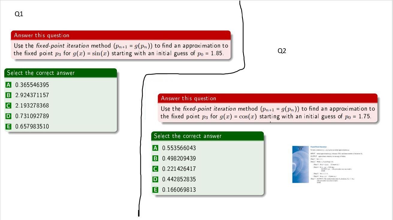 Solved Q1 Answer this question Use the fixed-point iteration | Chegg.com