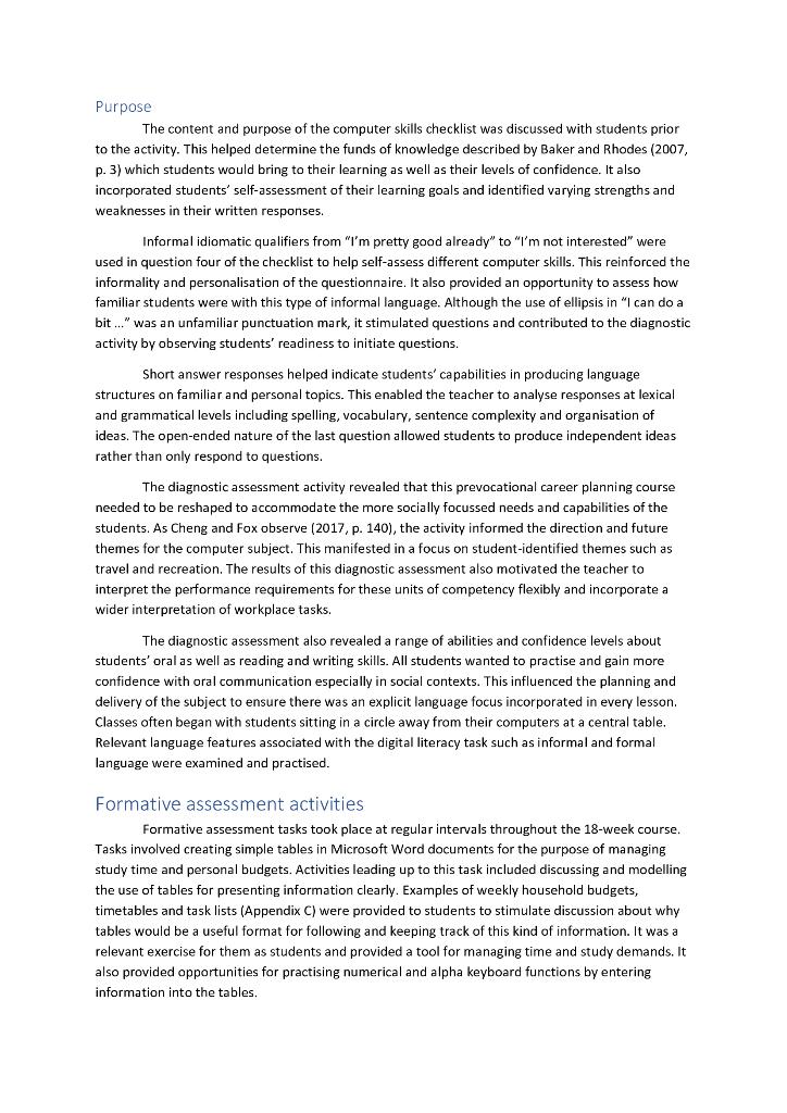 Solved Sample Assessment task 2 Learner group This report | Chegg.com