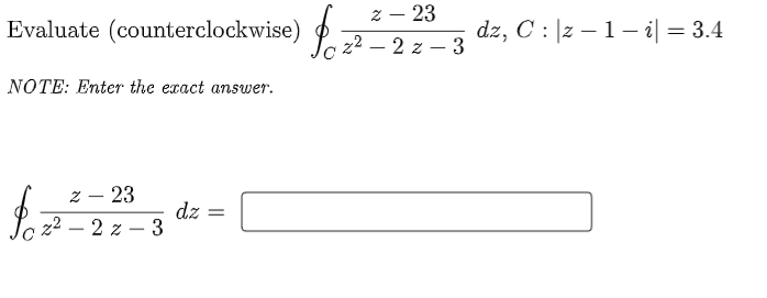 Solved Evaluate (counterclockwise) | Chegg.com