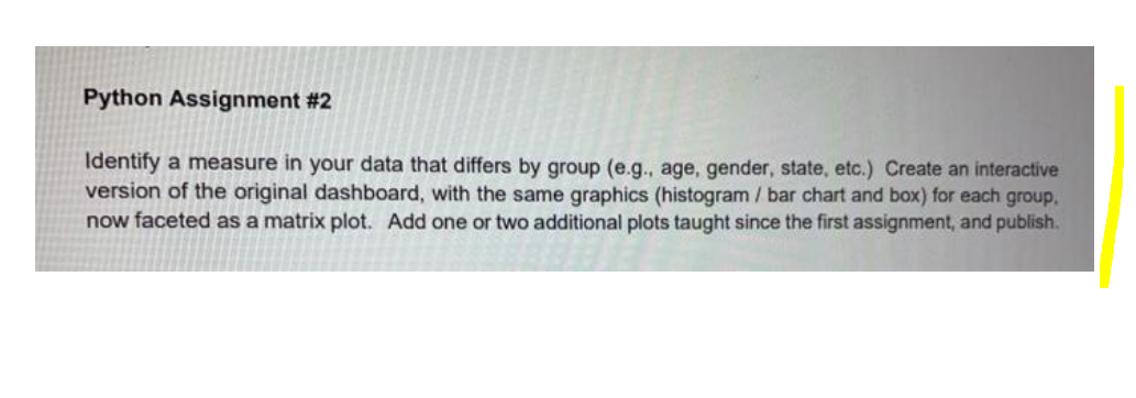 Solved Python Assignment #2 Identify a measure in your data | Chegg.com